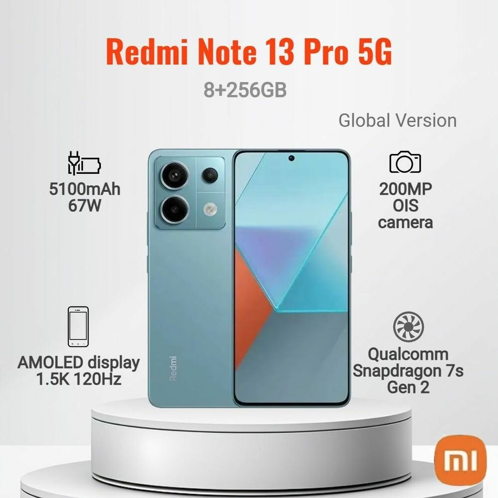Смартфон Redmi Note 13 Pro 5G 8/256 ГБ, синий