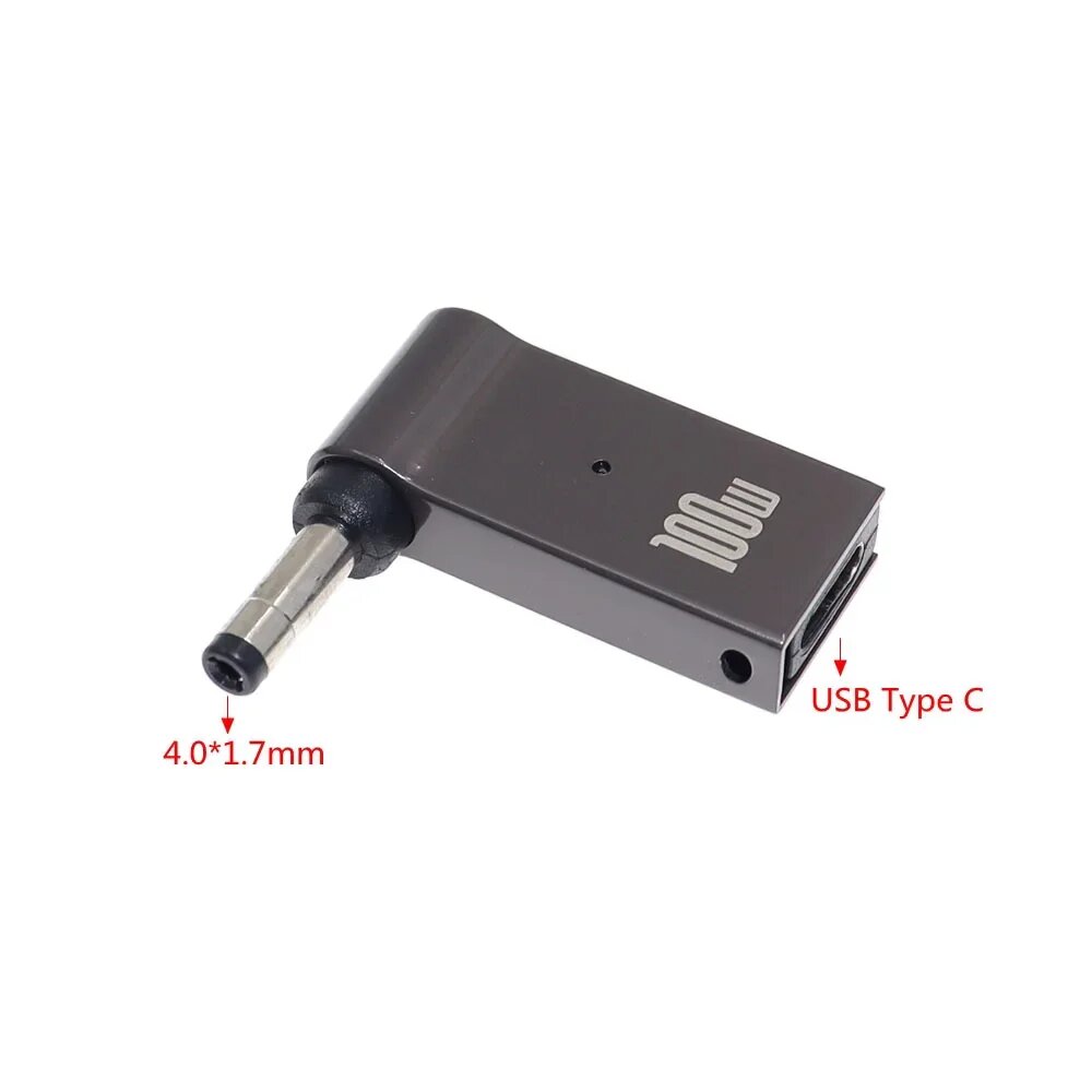 USB-адаптер 4.0x1.7mm, 100 Вт, черный