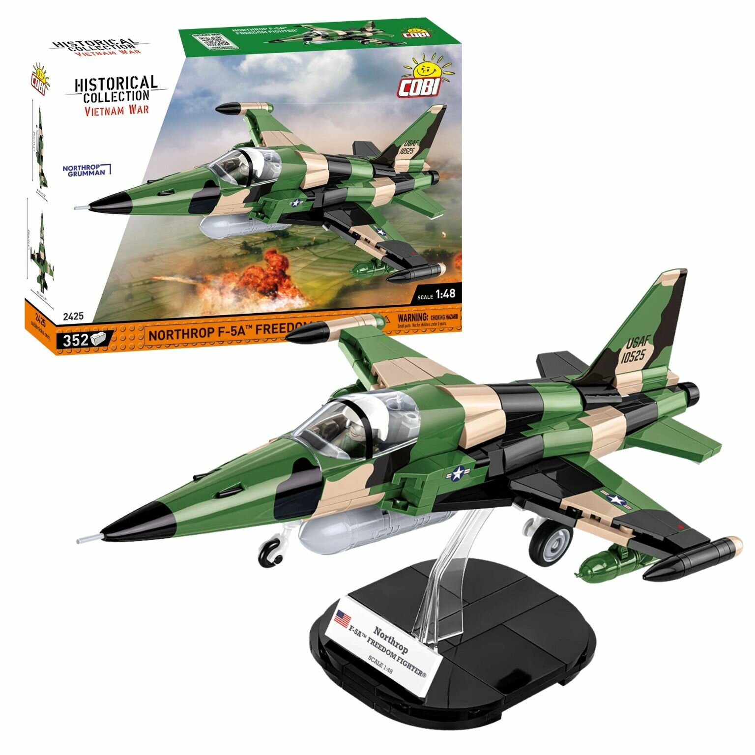 Конструктор пластиковый Cobi Northrop F-5A Freedom Fighter - Модель истребителя - 352эл. - Коби 2425