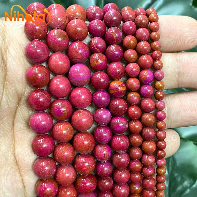 Бусины из красного малахита 4/6/8/10/12 мм 6mm-about 62pcs