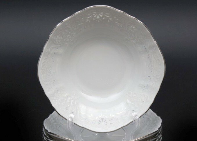 Салатник круглый 16 см. 1 шт, "Bernadotte" Платиновый узор, отводка платина