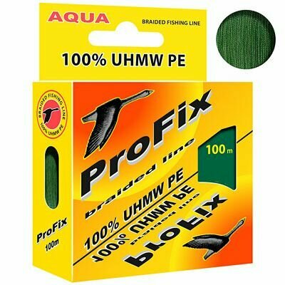 Плетеный шнур для рыбалки AQUA ProFix, 0,06мм, 100м, темно-зеленый, плетенка для спиннинга и фидера