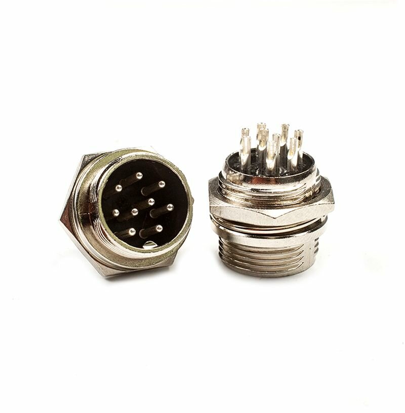 Разъем Цилиндрический малогабаритный GX16 16M-9B, 1ШТ