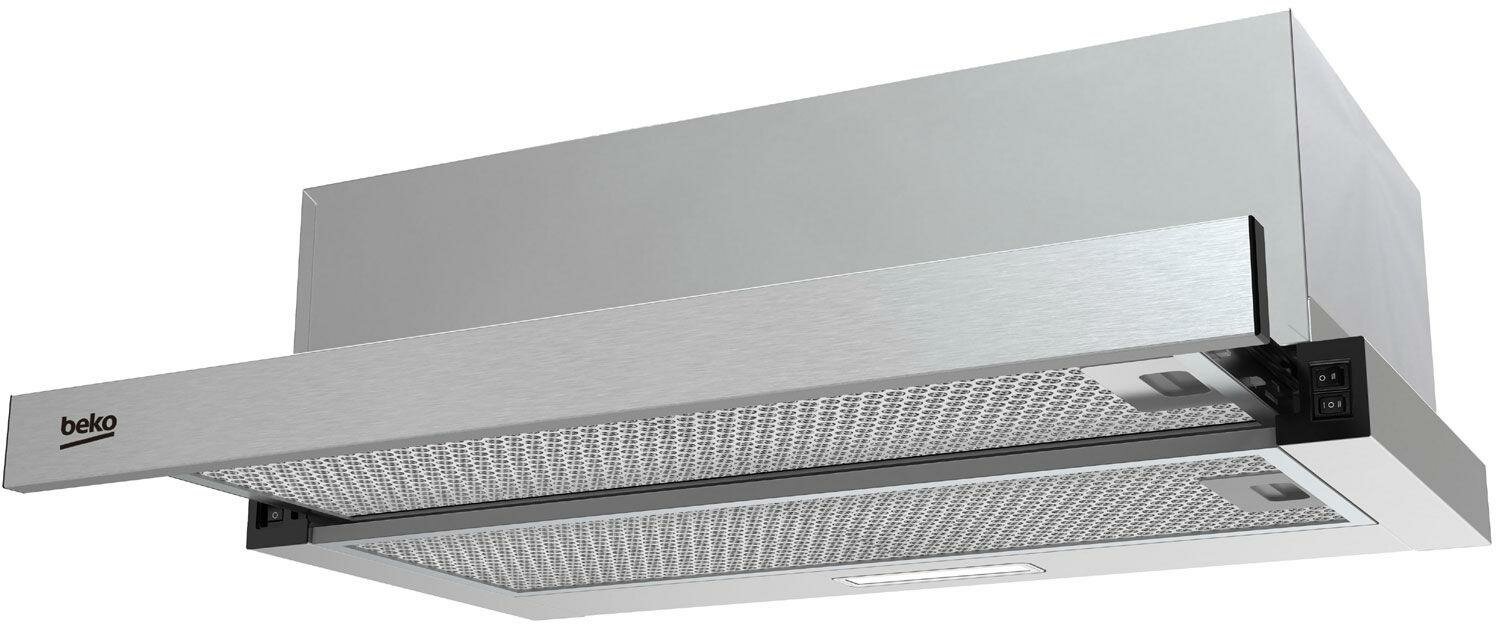 Вытяжка Beko BHNT613R4CX с выдвижным экраном, нержавеющая сталь, 289 куб. м/ч