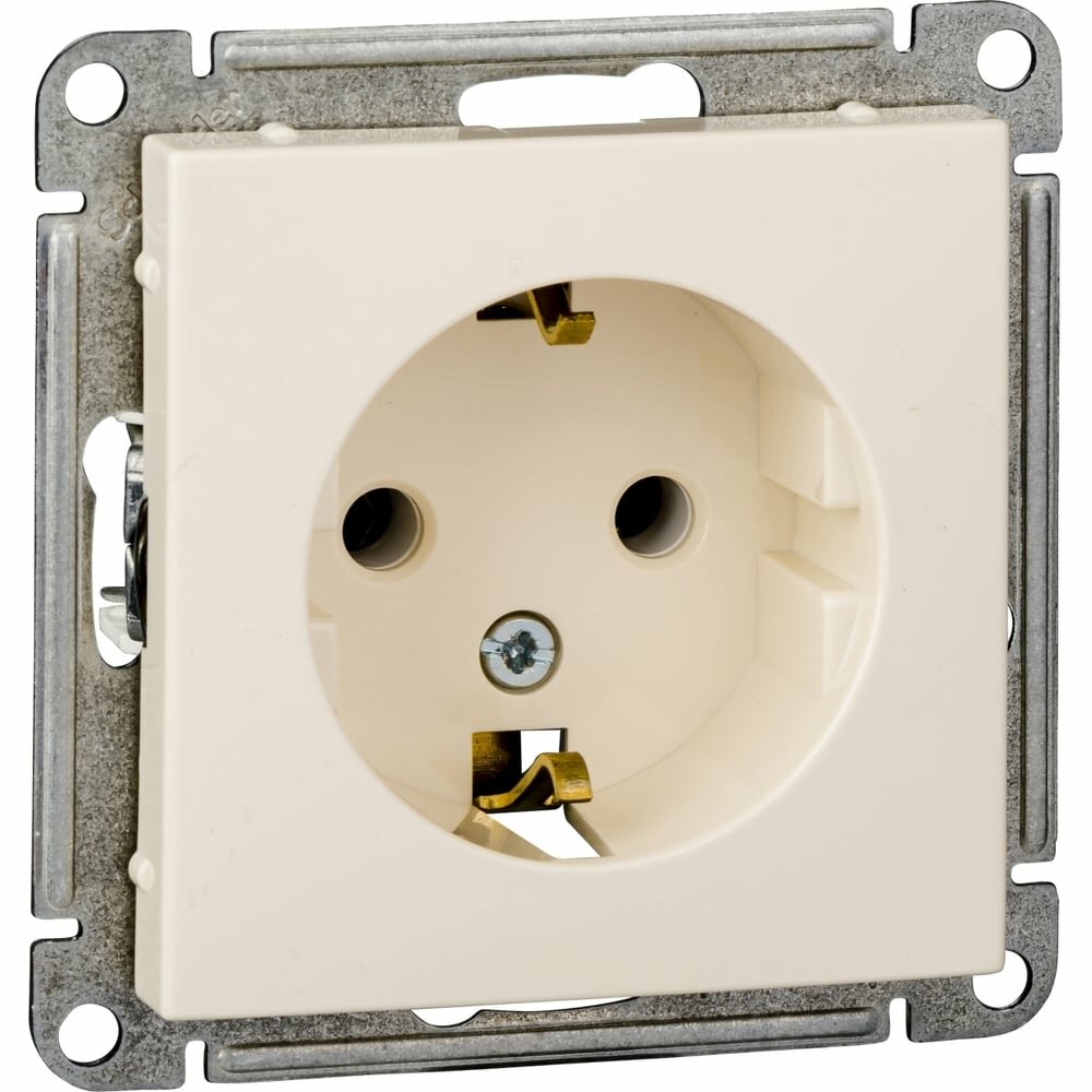 Розетка Systeme Electric W59 с заземлением без шторок, 16а, механизм, слоновая кость RS16-154-2-86