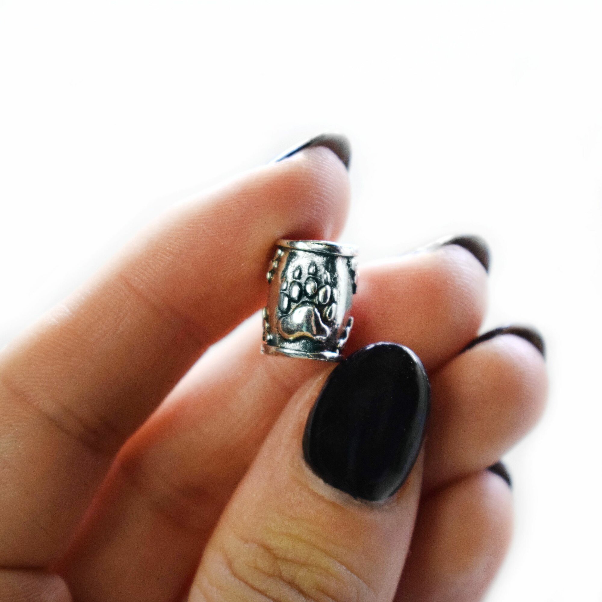 Кольцо для бороды и волос Медвежья Лапа 6,5 мм, цвет серебро, 2 шт