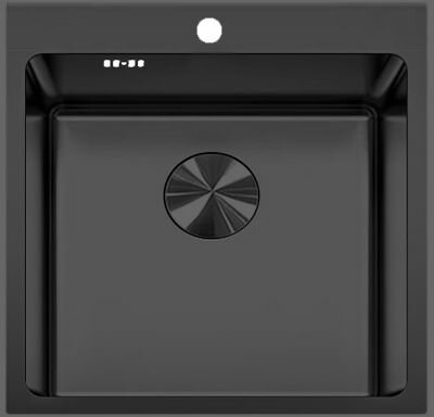 Кухонная мойка Steel Kitchen Style KS 5151 GRAFIT, цвет графит, сварная, в комплекте с декоративной накладкой