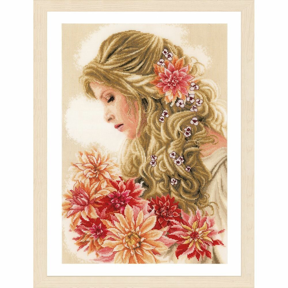 Набор для вышивания Lanarte "Lady Dahlia", канва, мулине