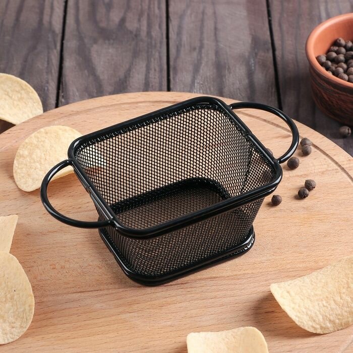 Корзинка для картофеля Доляна фри Пулита, 16х9х6,2 см, мелкая сетка