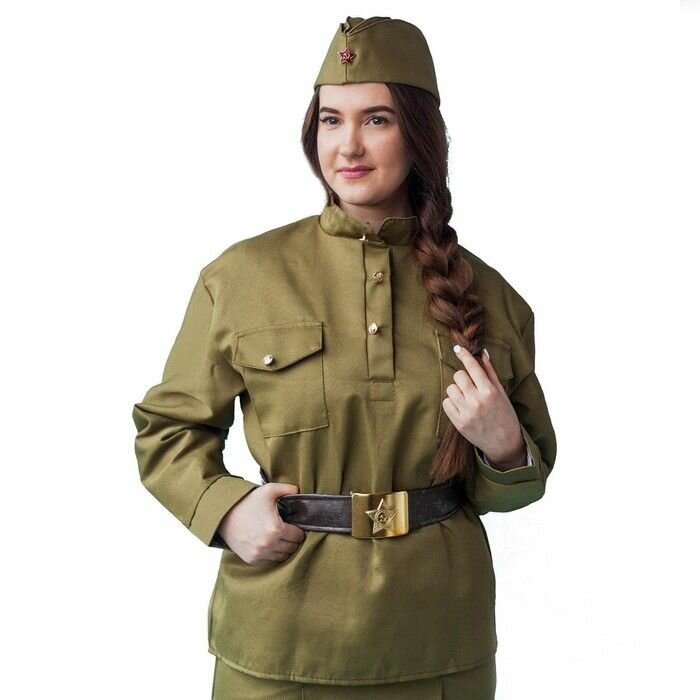 Военный костюм Бока женский, пилотка, гимнастерка, ремень с бляхой, р-р 44-46, рост 164 см