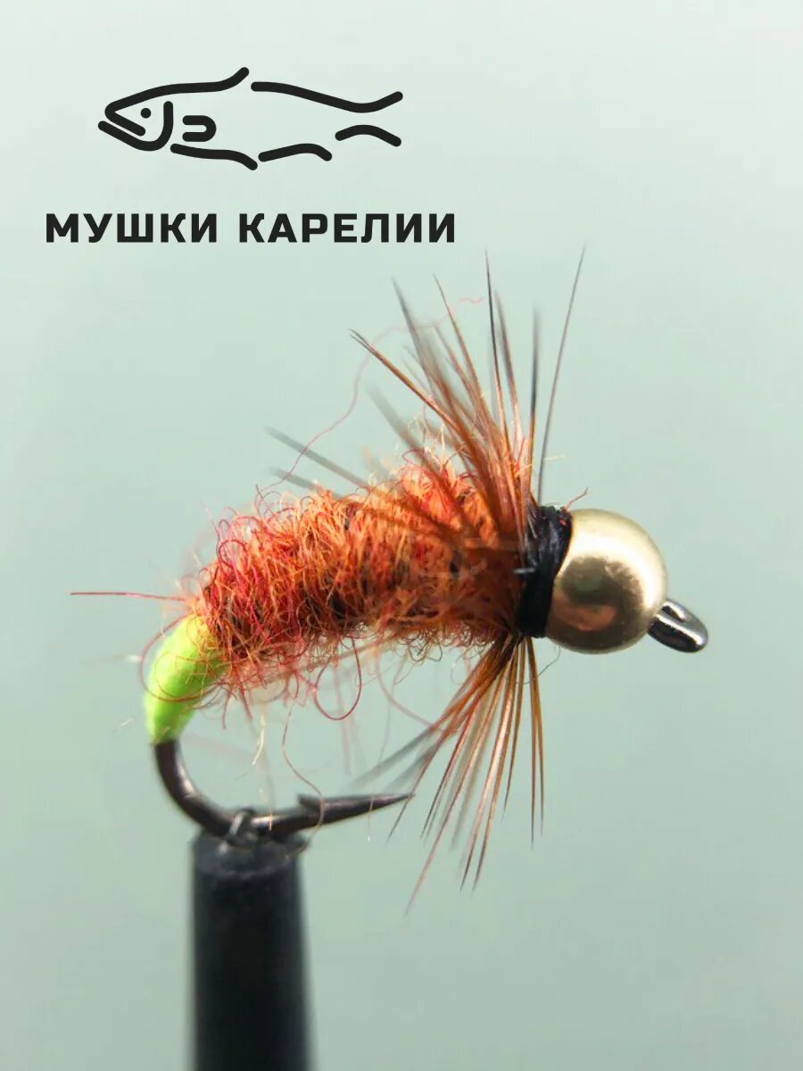 Мушка на хариуса из смеси шерсти . Крючок Scud #10 3 шт .