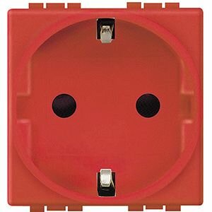 1 шт. BT LL Красная Розетка с заземлением с защитными шторками, 2 модульная, L4141R