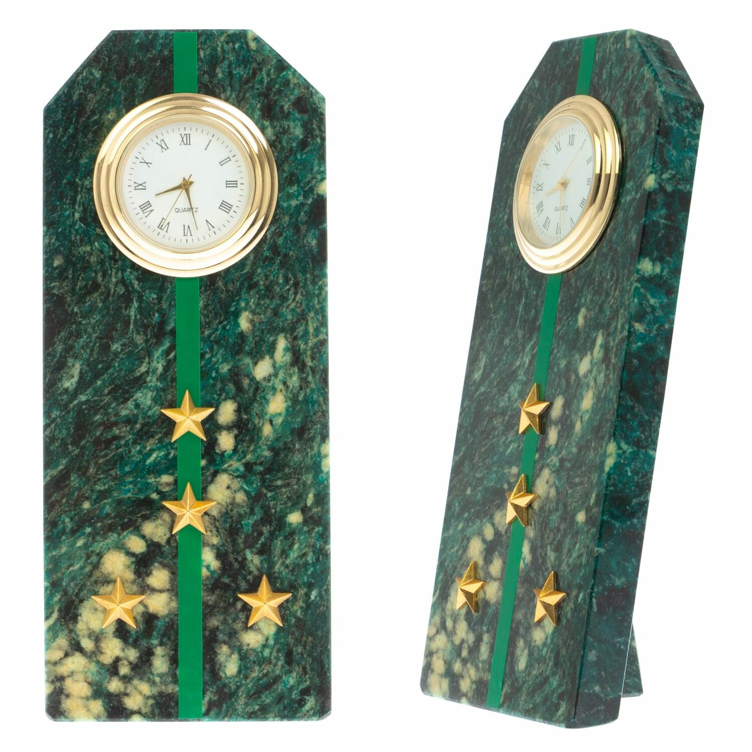 Часы-погон "Капитан прокуратуры РФ" камень змеевик