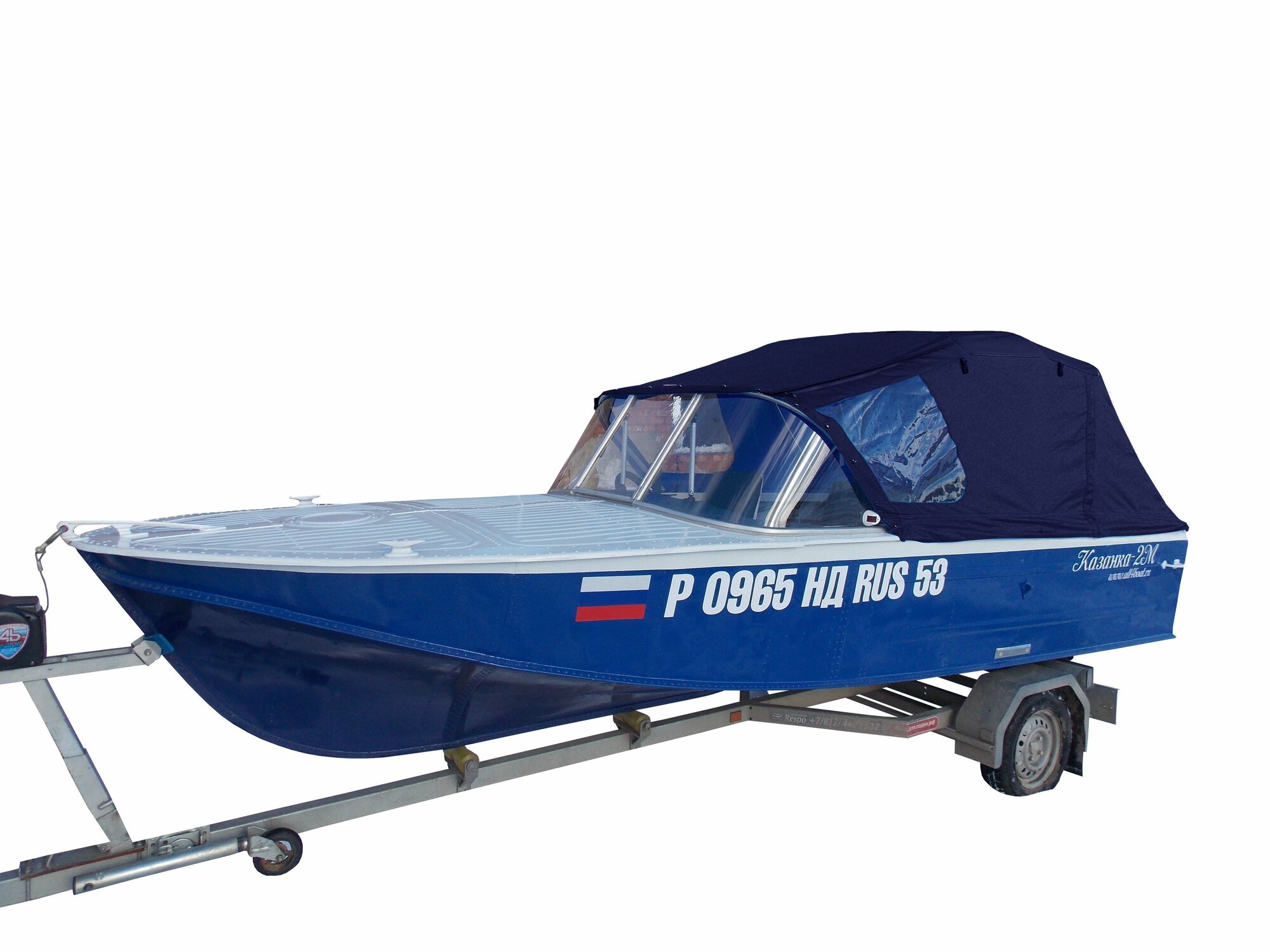 Казанка-2М. Стекло с калиткой, тент, дуги, крепление. Комплект "Длинный"