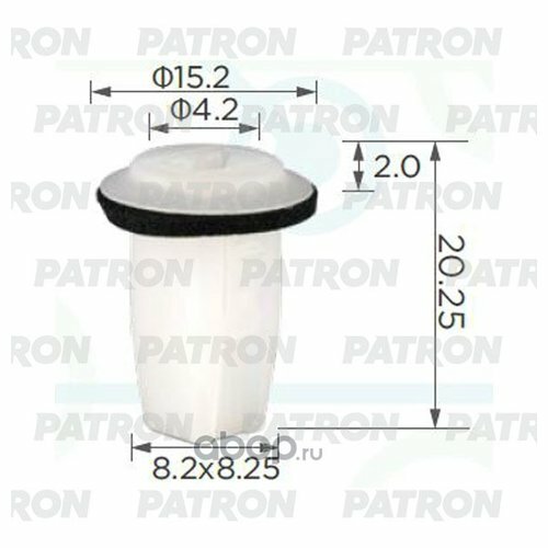 Клипса пластмассовая HONDA применяемость: втулка под винт 5мм Patron P372361