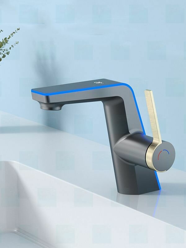 Смеситель для ванной комнаты, цифровой дисплей/подсветка, горячая и холодная вода, с одной ручкой, многофункциональный кран