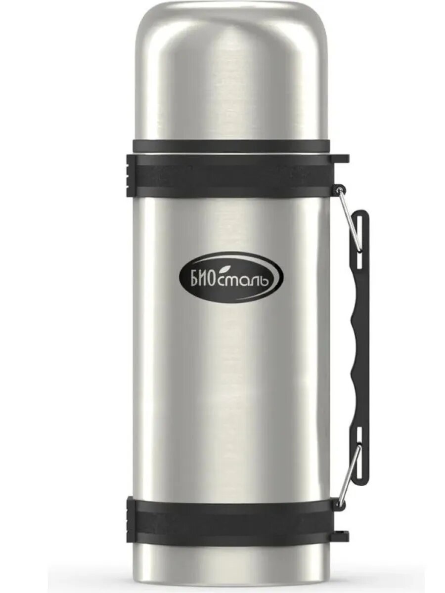 Термос Biostal NY-1500-2, 1,5л, с кнопкой-клапаном, с крышкой-кружкой, серебристый