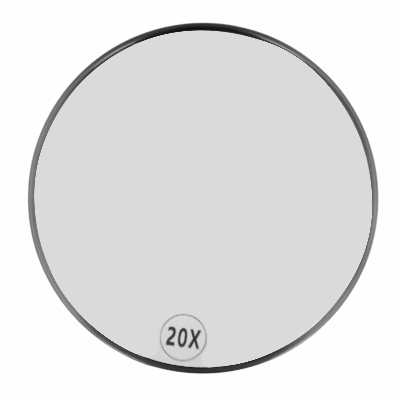 20X круглое зеркало для макияжа с сильной присоской и 3 присосками, компактное портативное зеркало для ванной комнаты, черное