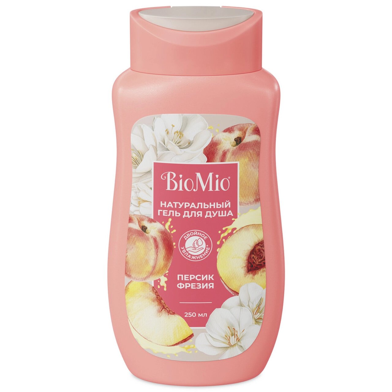 BioMio гель для душа с маслом персика, увлажняющий аромат и деликатная пена 250 мл
