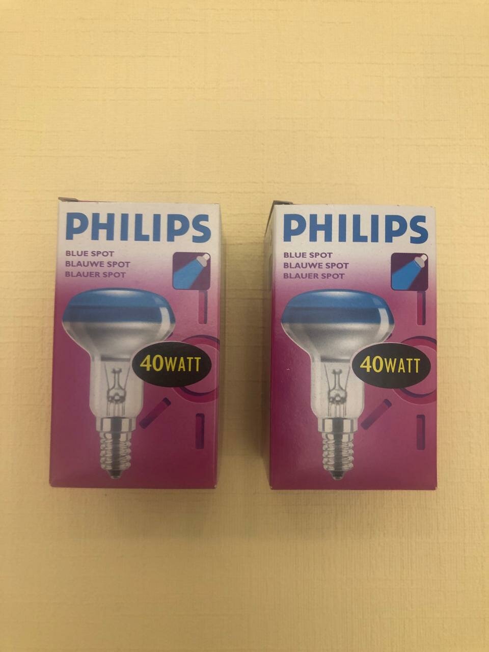 Лампа накаливания декоративная PHILIPS R50 E14 40W цвет : синий ( в комплекте 2 штуки.)