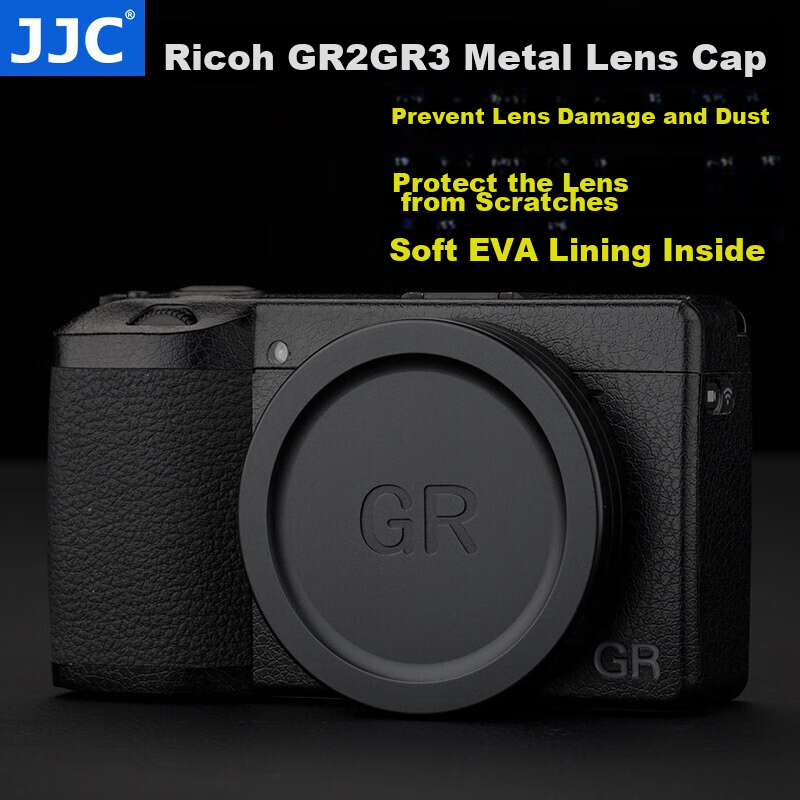 JJC Compatible with Ricoh GR3x GR3 GR2 Lens Cap, GRIII GRII Camera Metal Lens Protective Cover Accessory