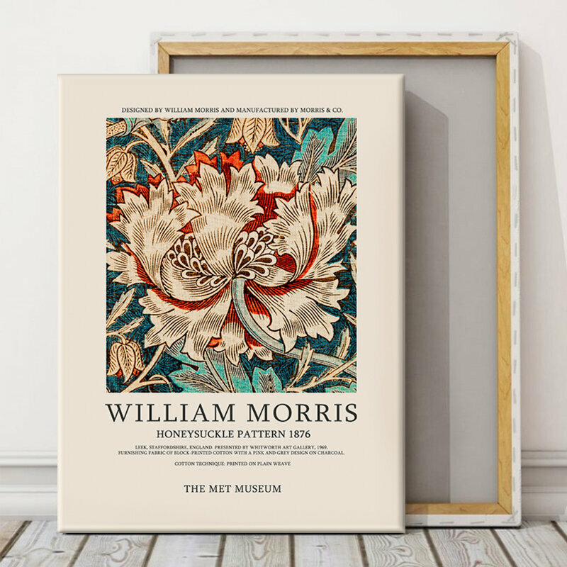 Картина на холсте 40х50 см "Уильям Моррис жимолость репродукция", на стену для интерьера