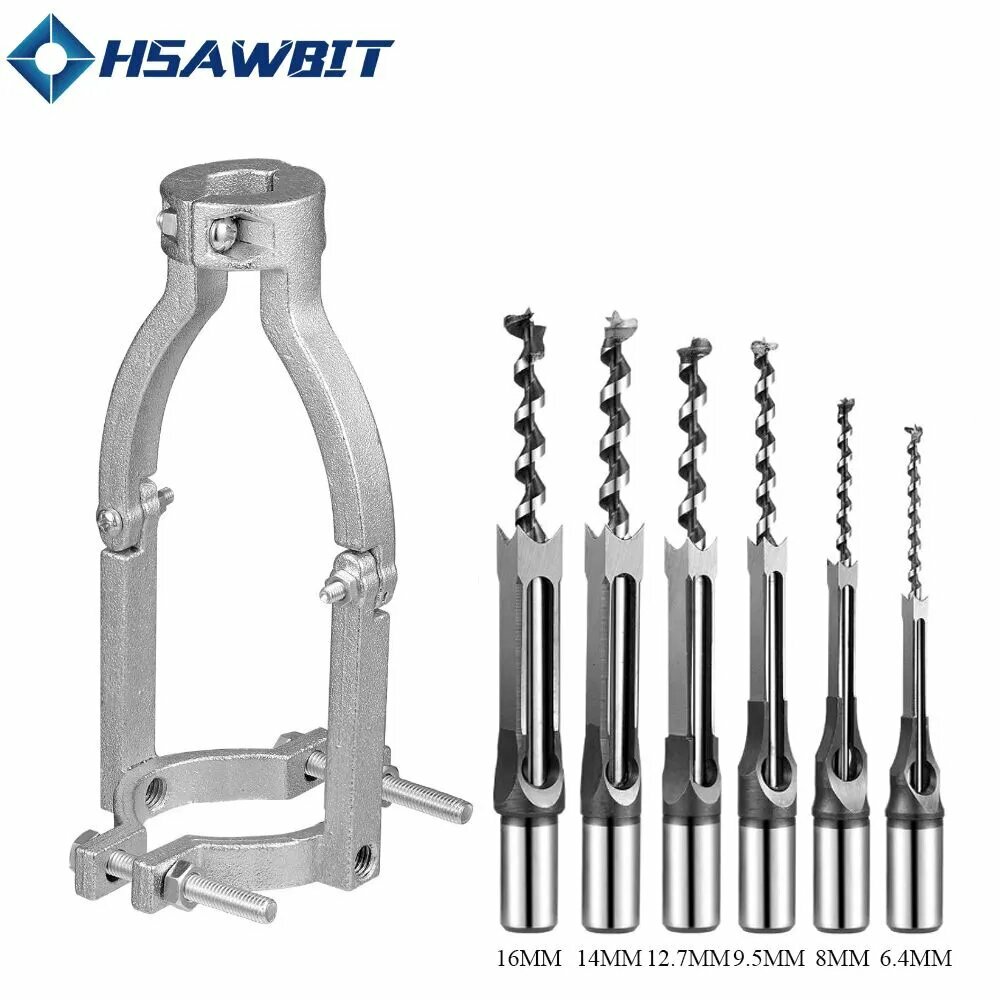 Набор Свёрл для квадратных отверстий с адаптером, сверло-стамеска,7шт