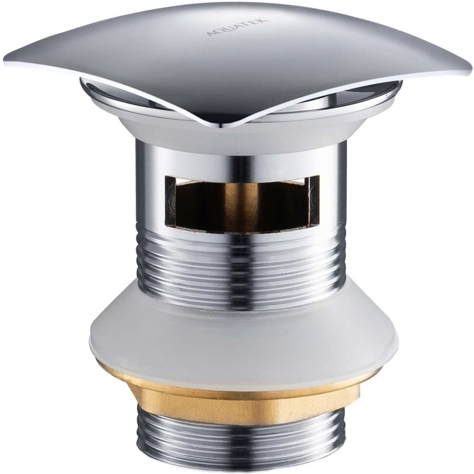 Донный клапан для раковины Aquatek AQ6004CR с переливом, хром
