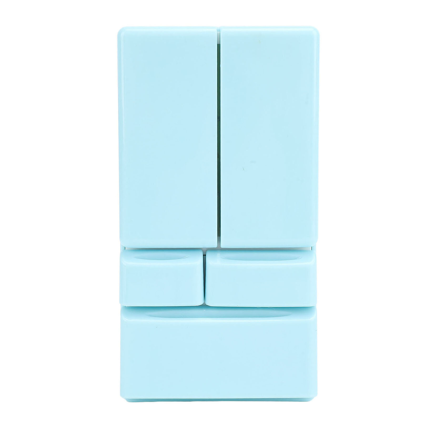 Миниатюрная модель холодильника для кукольного домика, аксессуары для кухонной сцены в кукольном домике, реалистичный игрушечный двухдверный холодильник для ролевых игр в кукольном домике, небесно-голубой цвет.