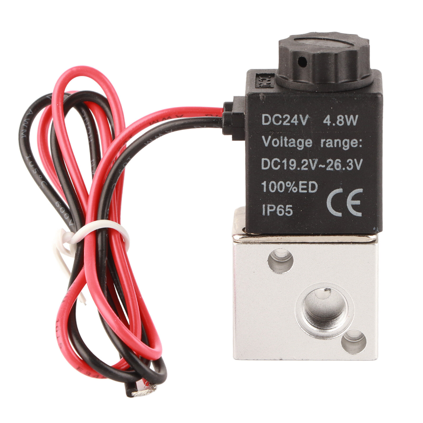 3V1‑06 Трехходовой двухпозиционный пневматический электромагнитный клапан 1/8" BSP с нормально закрытым положением (DC 24V)