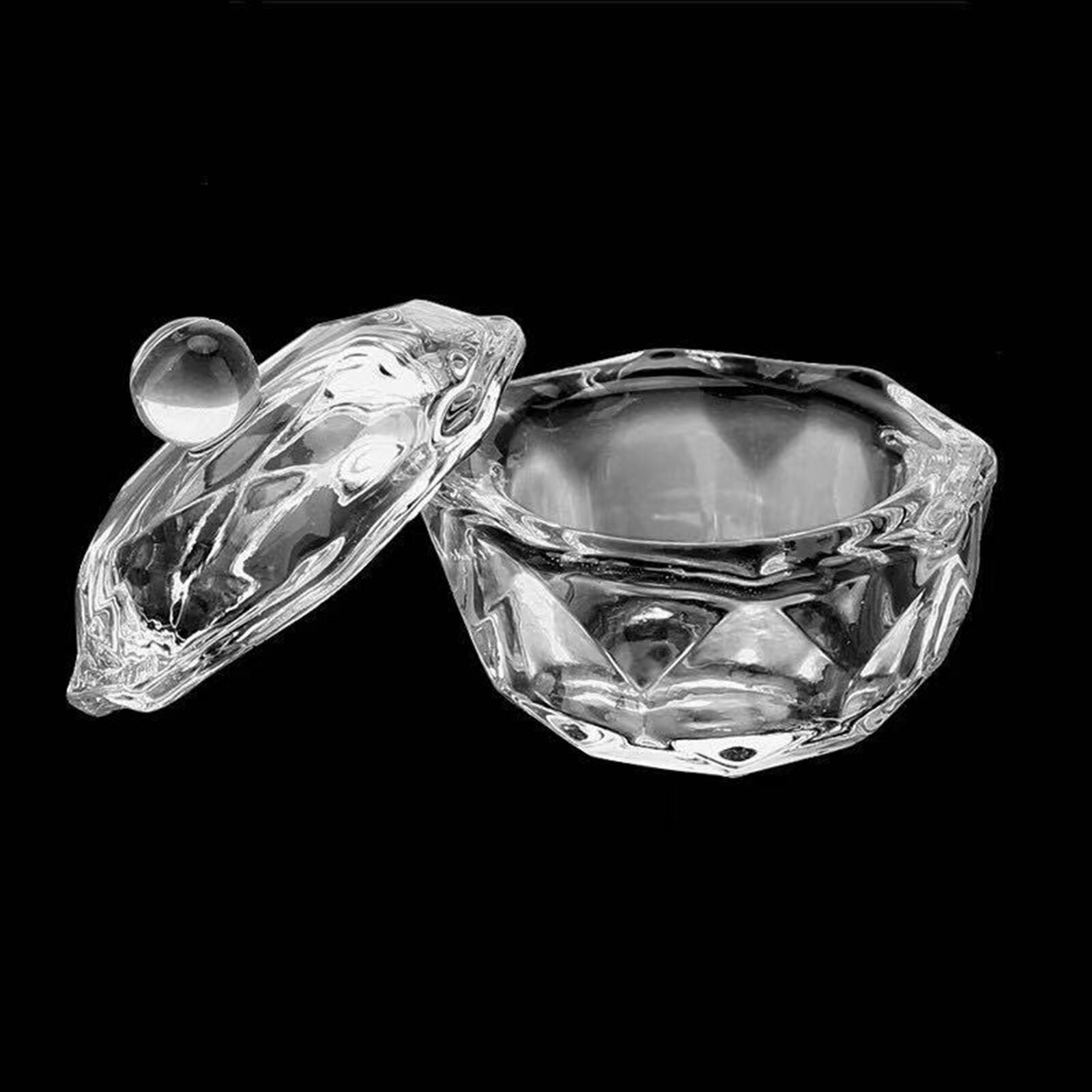 Акриловая жидкая пудра Dappen Dish Bowl с крышкой Crystal Glass Cup Nail Art Tool для маникюра и ухода за ногтями