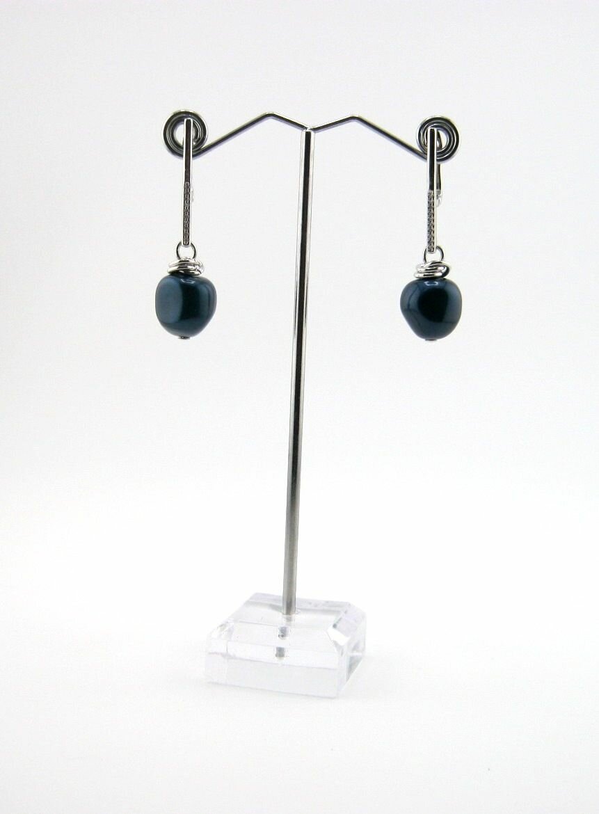 Серьги, металл, кристаллы Swarovski