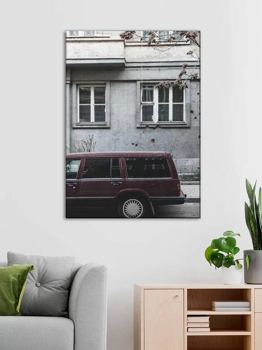 Картина на стену "Ретро автомобили в интерьерах", 50x70 см