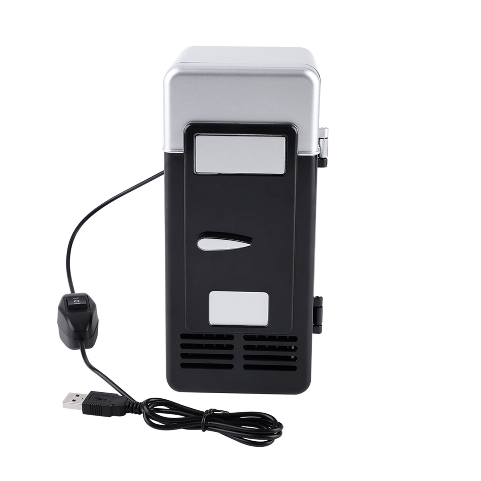 Мини-холодильник с LED-подсветкой, USB-портом, для напитков и подогрева напитков, черный.