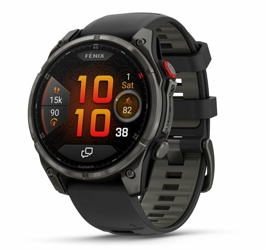 Garmin Fenix 8 Pro — 47 мм AMOLED Sapphire Carbon Gray DLC Titanium Black / Pebble Gray