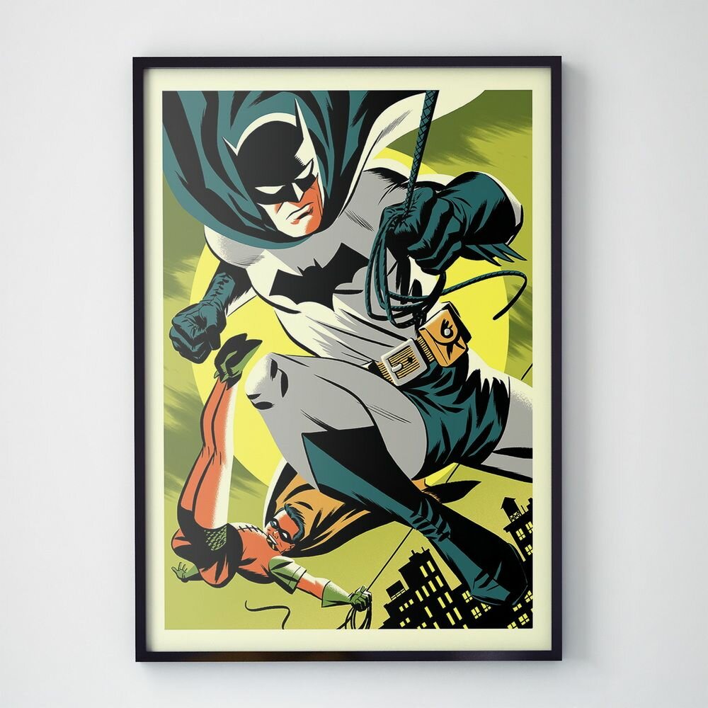 Плакат, постер Бэтмен, Batman на бумаге, размер 21х30см