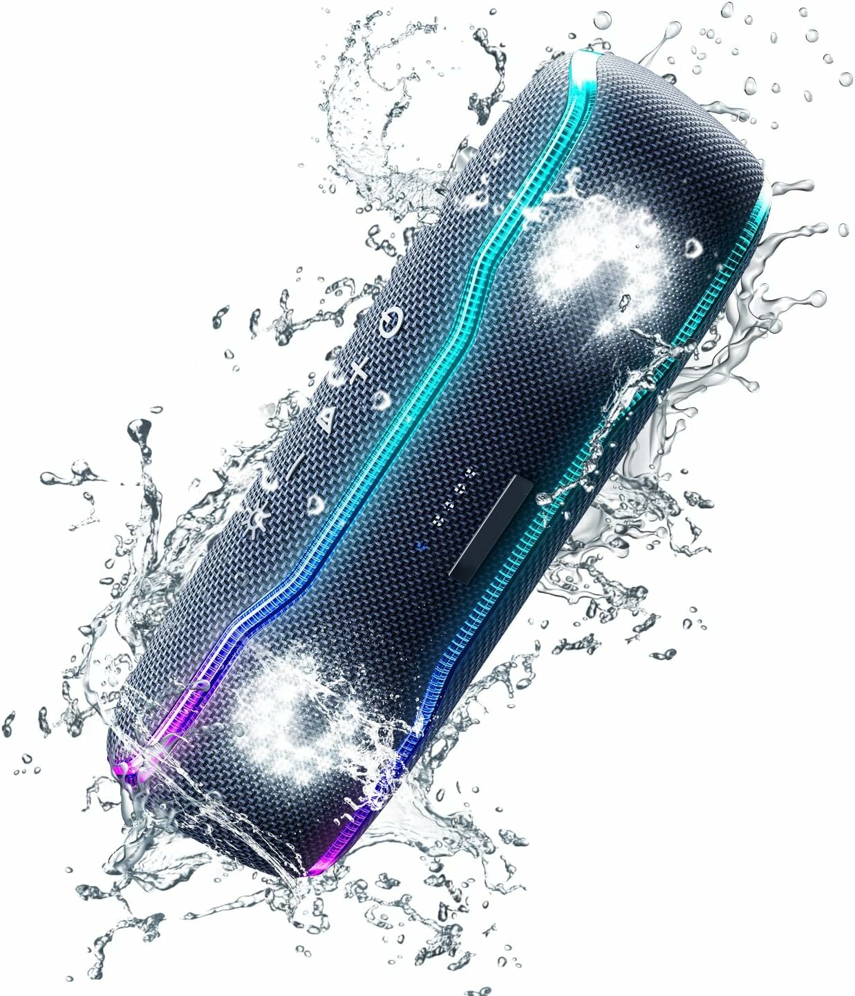 -колонка IPX7 Водонепроницаемая Беспроводная 25Вт Сверхбас 24 часа Время работы Диапазон 30 метров Сопряжение (Черный)