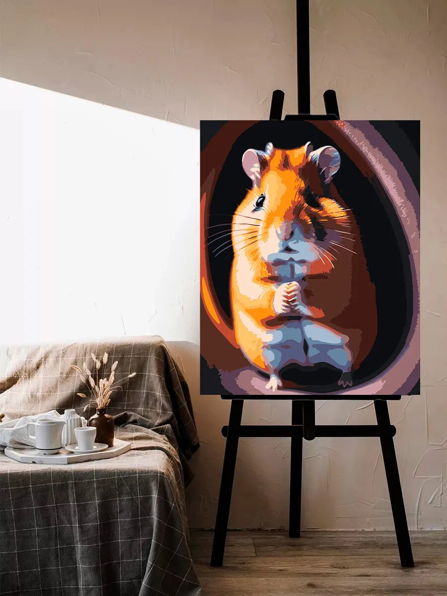 Картина по номерам Милый Хомяк Грызун Животное Крыса