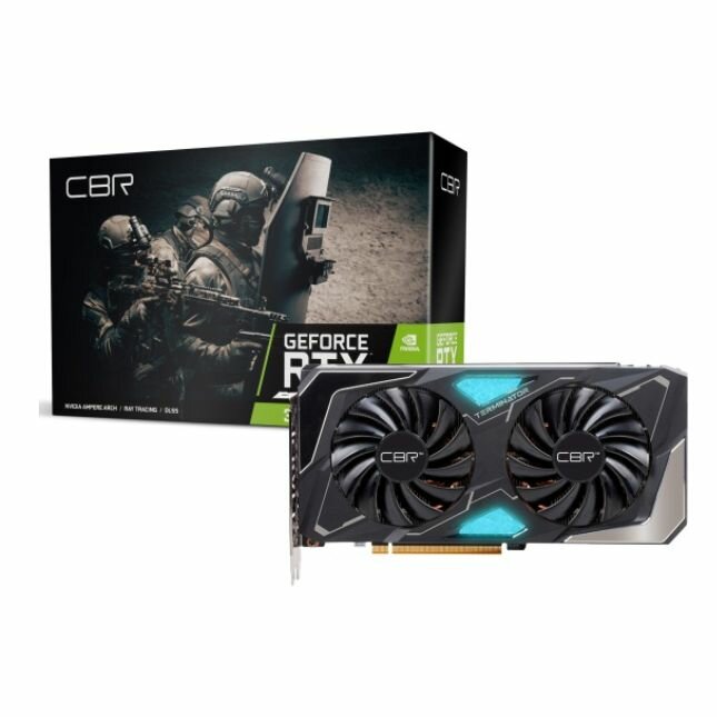 Видеокарта CBR RTX 3060 Terminator T1 12G (VGA-MSRTX3060-12G-RTL) - PCI-E 4.0 x16, 12 ГБ, GDDR6, 192 бит, DisplayPort, HDMI, GPU 1320 МГц