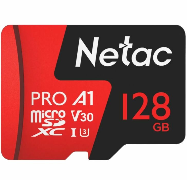 Карта памяти NETAC P500 Extreme Pro microSDXC 256 ГБ (NT02P500PRO-256G-S) - Class 10, UHS-I U3, чтение - 100 Мбайт/сек