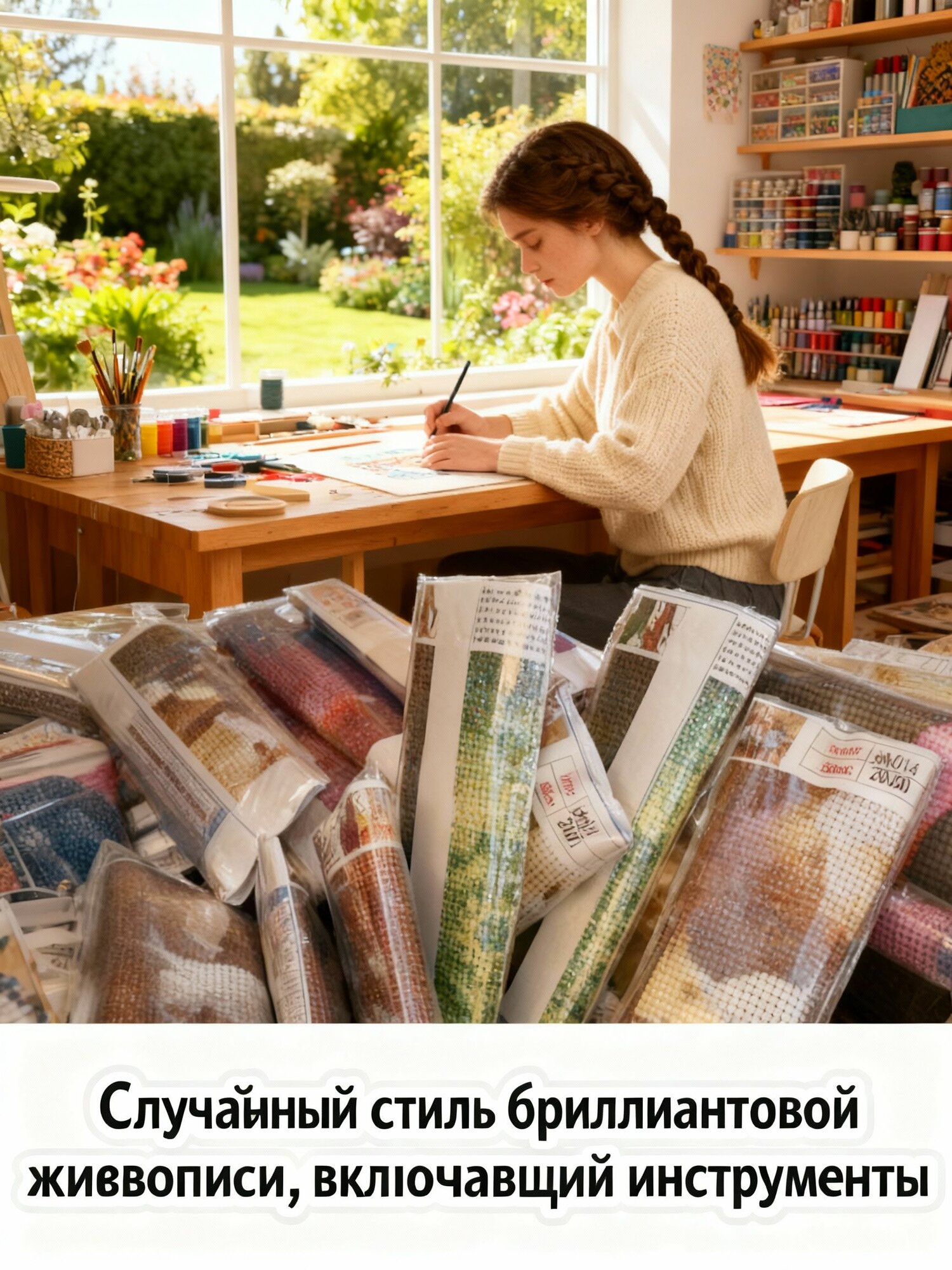 Набор для алмазной вышивки Случайный рисунок 30*40см, полный комплект страз и инструментов, распродажа остатков, низкая цена