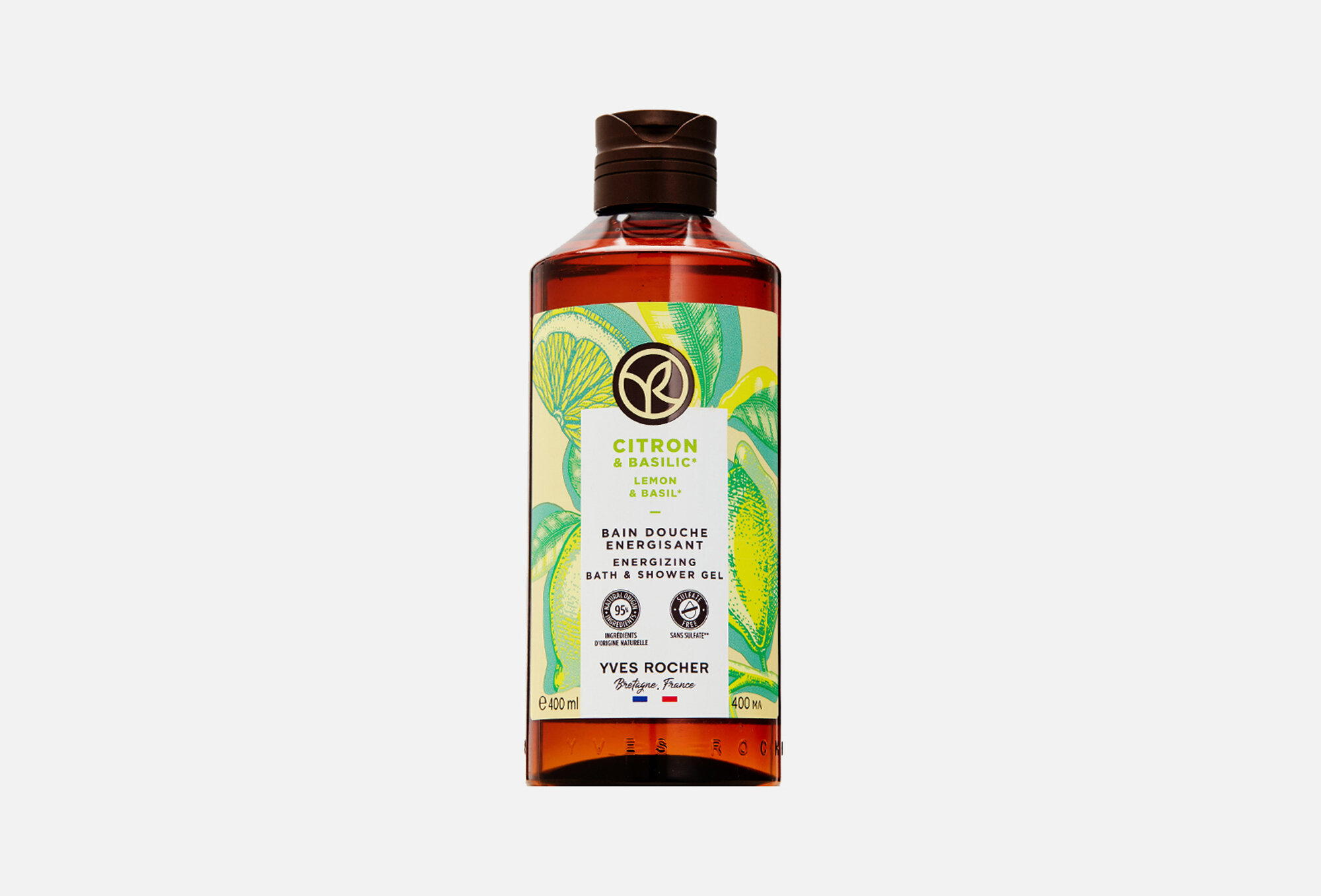 Гель для душа и ванны YVES ROCHER Citron / Basilic Bain Douche Citron & Basilic 400 мл