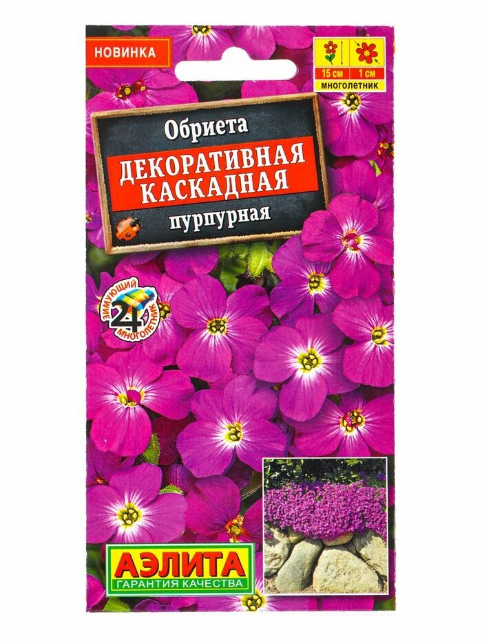 Семена цветов Обриета Декоративная каскадная пурпурная Мн, Ц/П,0,05 г