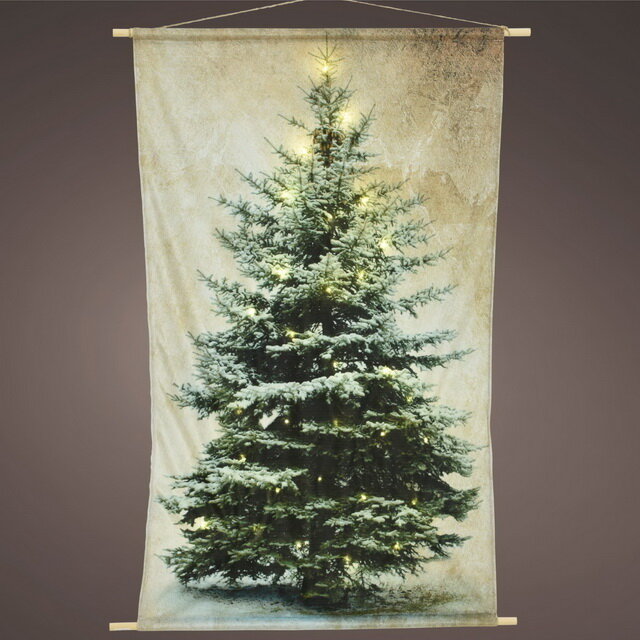 Светящаяся елка на стену Gaillard Beige 156*113 см, 71 теплая белая LED, Kaemingk, 486020