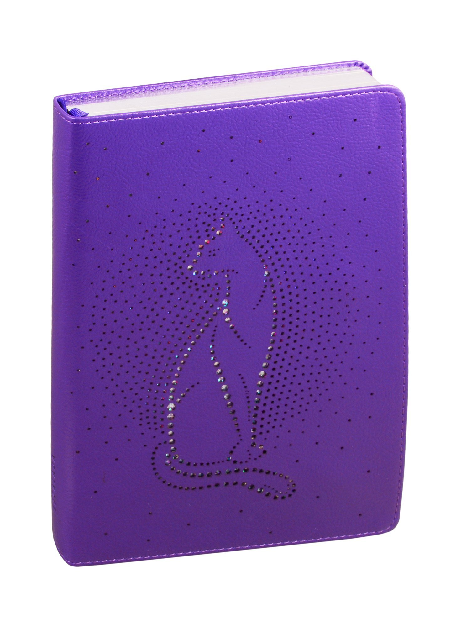 Ежедневник недат. А5 160л "Наппа" фиолетовый, интегр. переплет, гологр. эффект, тонир. блок, ляссе