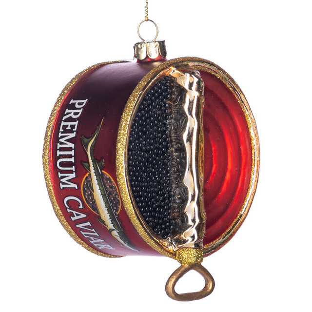 Стеклянная елочная игрушка Черная Икра Осетровая - Premium Caviar 11 см, Goodwill, YA92701-2
