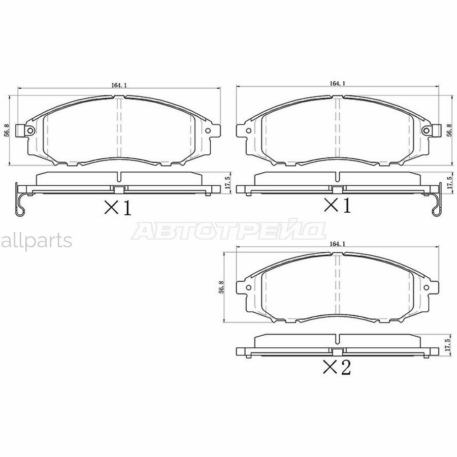 SAT ST-28-0071 Колодки тормозные (Спереди) Nissan Pathfinder 95-09 / Navara 98-15