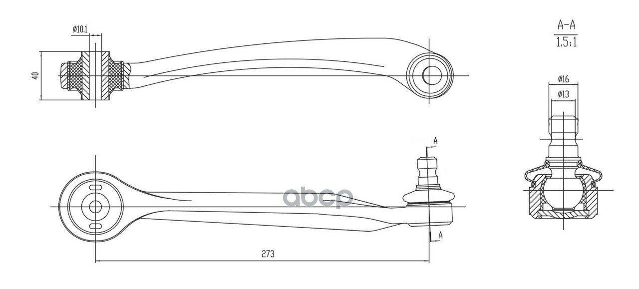 Рычаг перед. подв. верхний R AUDI A4 1995-2008/A6 1997-2005/Allroad 2000-2005, SKODA Superb 2001-2008, VW Passat 1996-2005 S&.