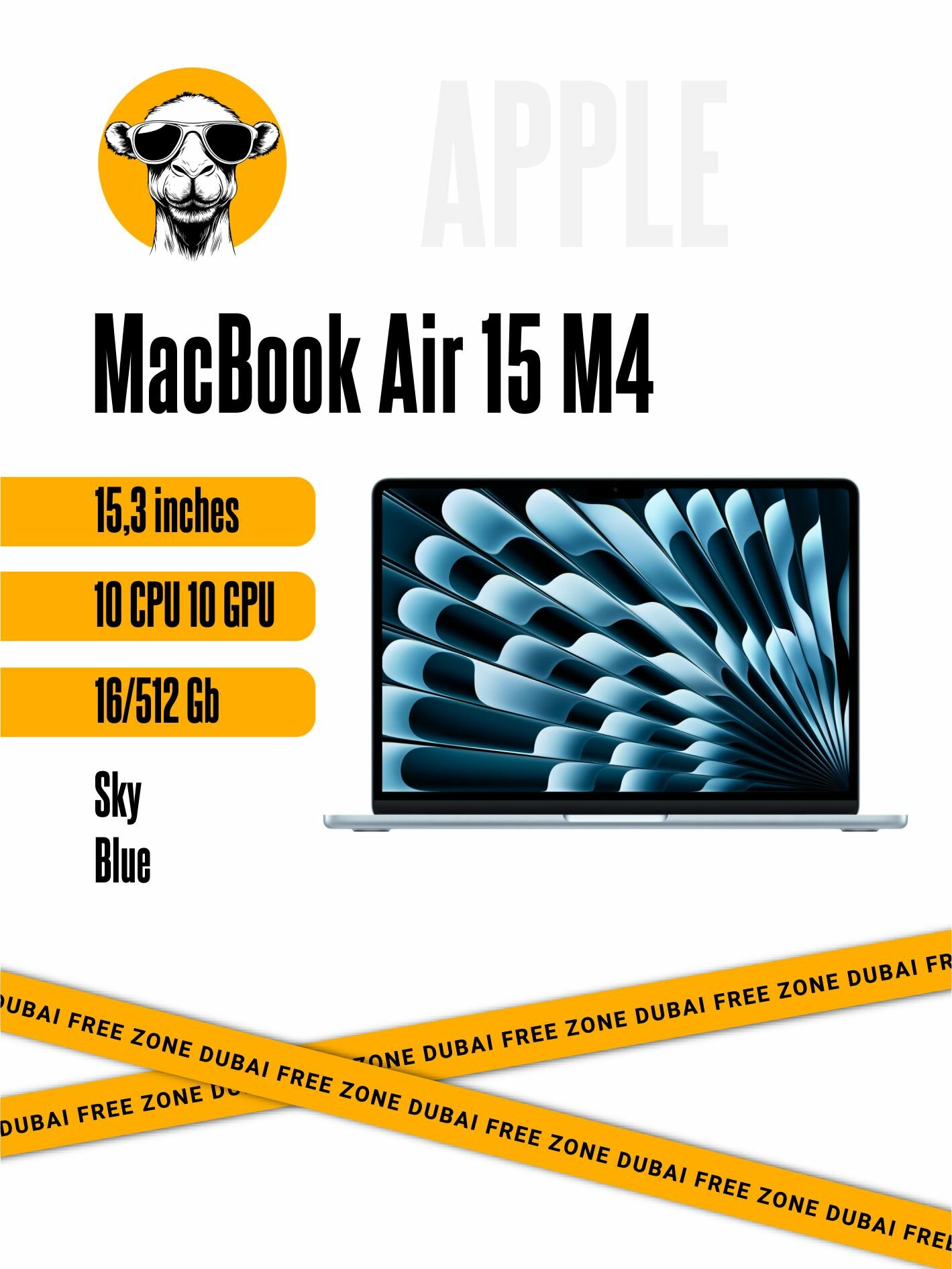 Ноутбук Apple MacBook Air 15" M4 16/512Gb (10 CPU/10 GPU) Sky Blue / Голубой
