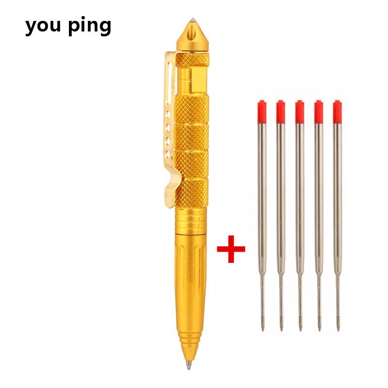 Металлические тактические ручки You Ping Golden pen Ink Red